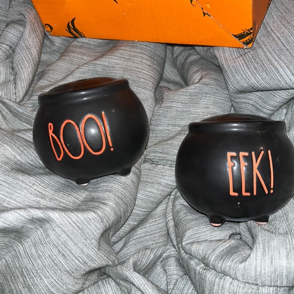 Rae Dunn | Dining | Rae Dunn Matte Black Boo Eek Cauldron Salt And ...